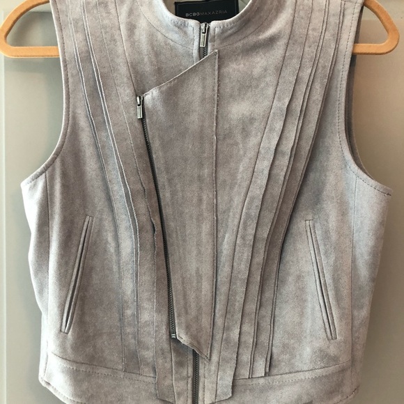 BCBGMaxAzria | Jackets & Coats | Gray Suede Bcbg Vest | Poshmark